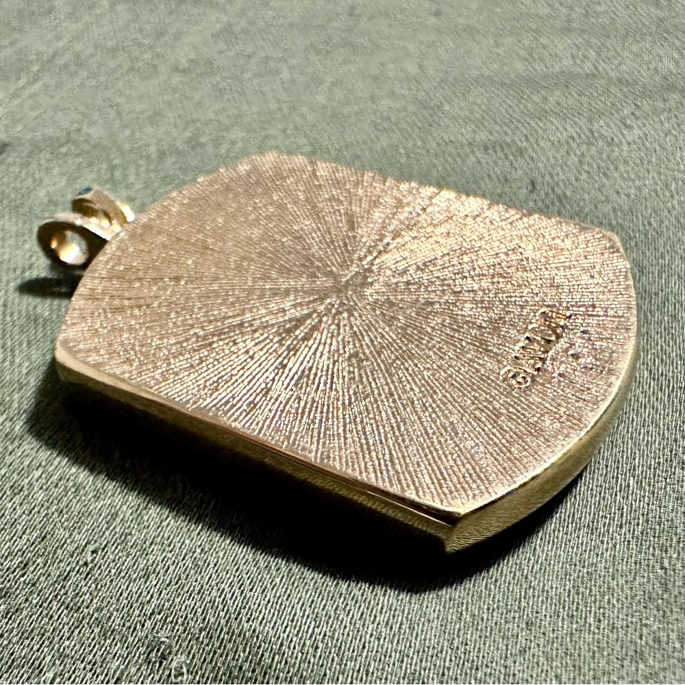 Vintage Avon Gold Tone Birth Month Flower Pendant - Gem